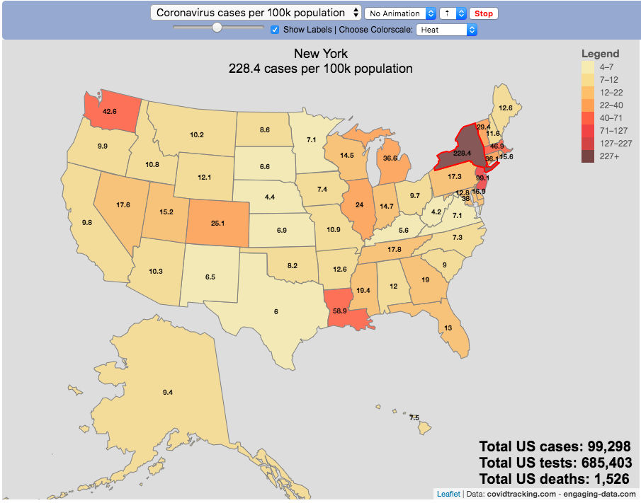 Tracking US Coronavirus Cases by State - Engaging Data